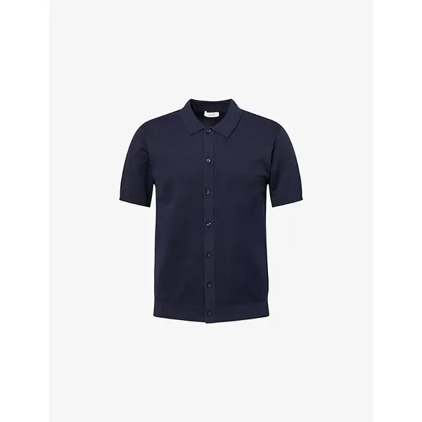 ARNE Classic-collar Ribbed-trim Cotton Shirt