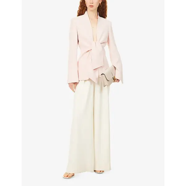Max Mara Cady Woven Jacket With Sash Detail