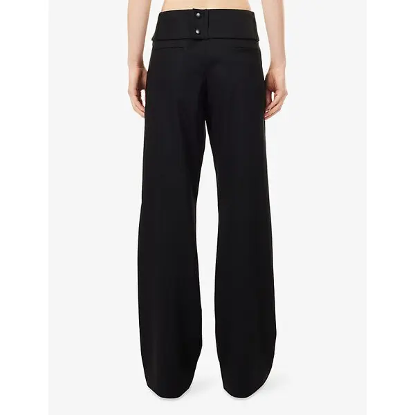 ST. AGNI Belted Straight-leg Wool Trousers