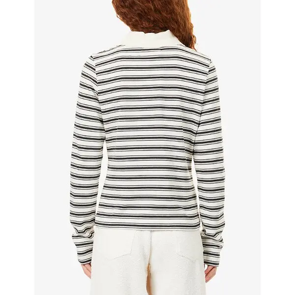 SAMSOE SAMSOE Samsøe Samsøe Long-sleeve Striped Rugby Top - Egret