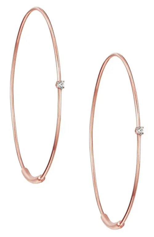 Lana Jewelry Small Magic Diamond Hoop Earrings - Rose