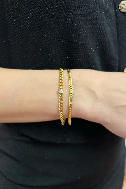 MEIDEYA Uma Chain Bracelet In 18k Plated Stainless Steel