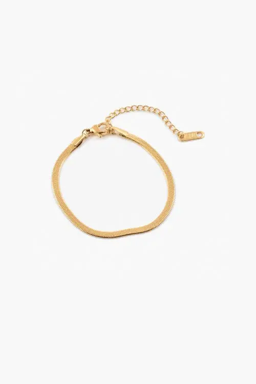 MEIDEYA Greta Herringbone Chain Bracelet - Gold
