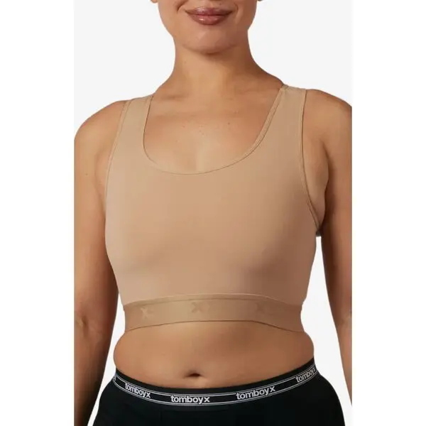 TOMBOYX Compression Plus Racerback Crop Top - Chai