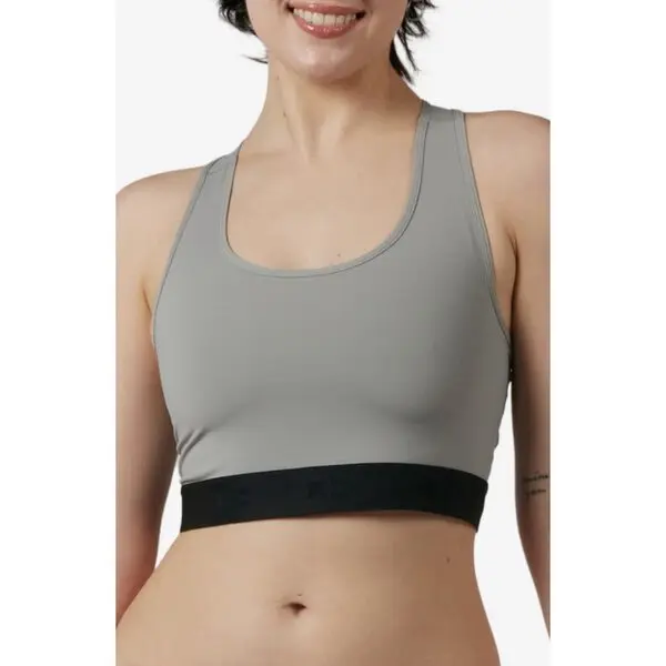 TOMBOYX Compression Plus Racerback Crop Top - Ultimate Gray