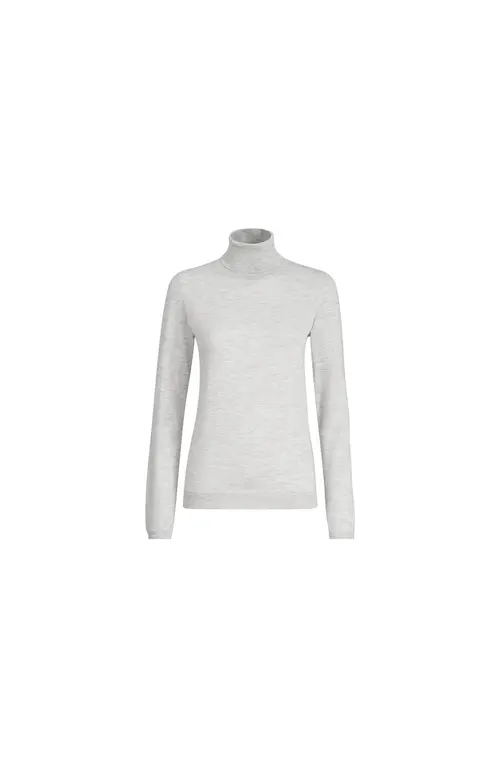 Brunello Cucinelli Sparkling Cashmere And Silk Lightweight Turtleneck Sweater - Pebble