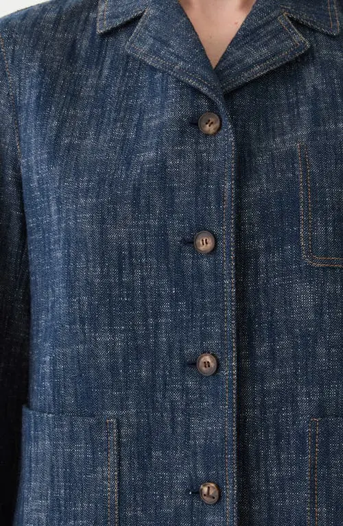 Lafayette 148 New York Patch Pocket Cotton & Linen Jacket