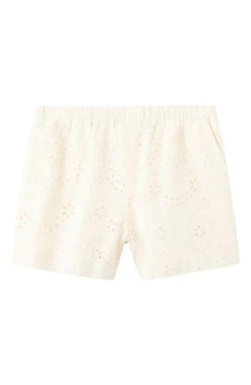 Mango Broderie Anglaise Cotton Eyelet Shorts