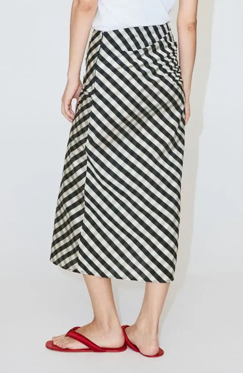 Mango Gingham Midi Skirt