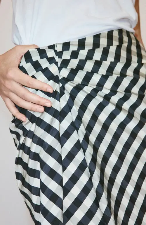 Mango Gingham Midi Skirt