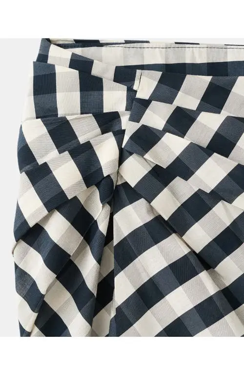 Mango Gingham Midi Skirt