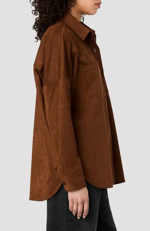French Connection Sonja Faux Suede Button Down Shirt