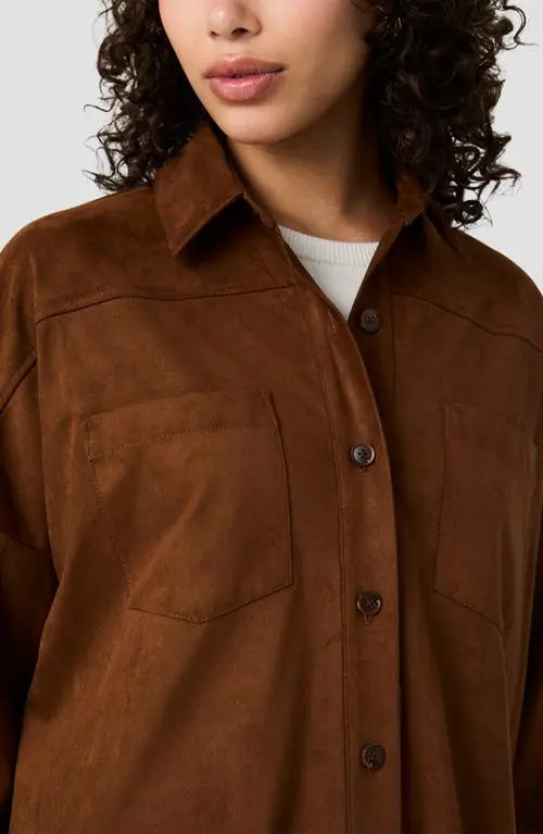 French Connection Sonja Faux Suede Button Down Shirt