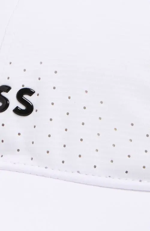 BOSS Perforated 6-panel Adjustable Baseball Cap - White