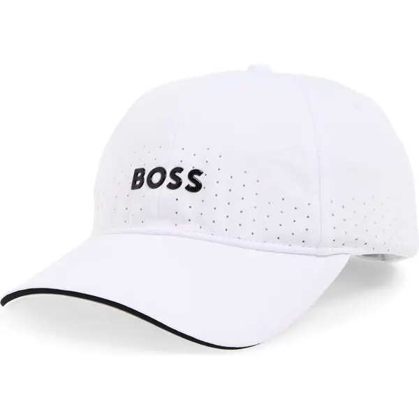 BOSS Perforated Baseball Cap - White