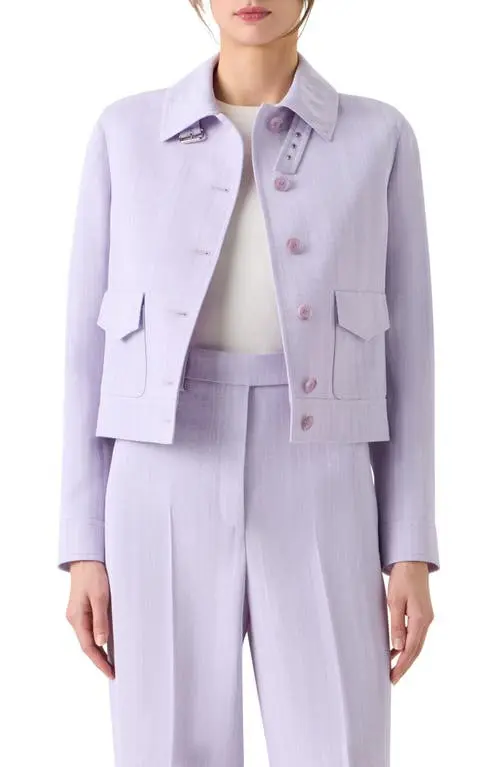 Akris Mélange Twill Jacket With Buckle Detail - Malva