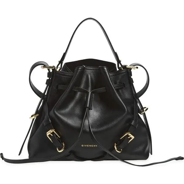 Givenchy Small Voyou Leather Bucket Bag - Black