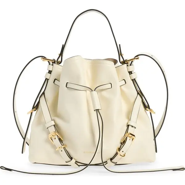 Givenchy Small Voyou Leather Bucket Bag - Ivory