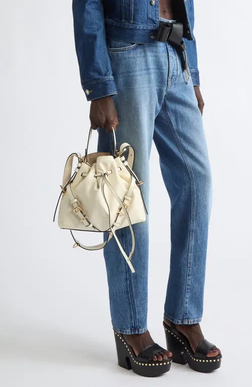 Givenchy Small Voyou Leather Bucket Bag - Ivory