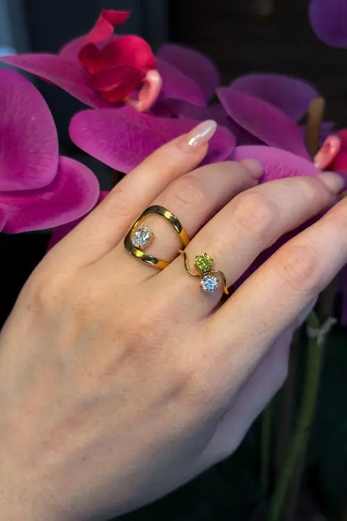 MEIDEYA Ahalya Solitaire Zirconia Plated Ring
