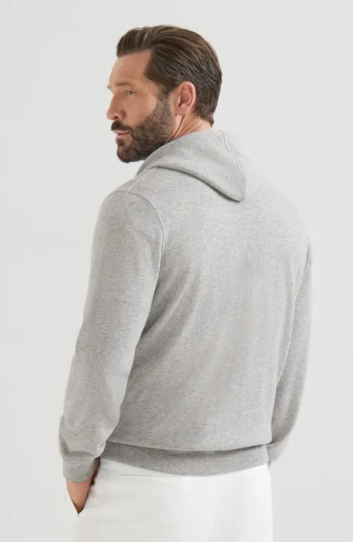 Brunello Cucinelli Cashmere Zip-up Hooded Cardigan - Pebble