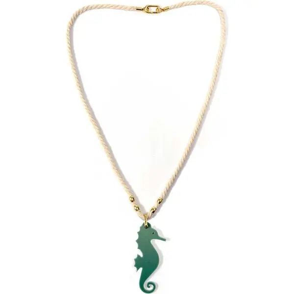 BY LILLA Seahorse Charm Necklace - Ivory