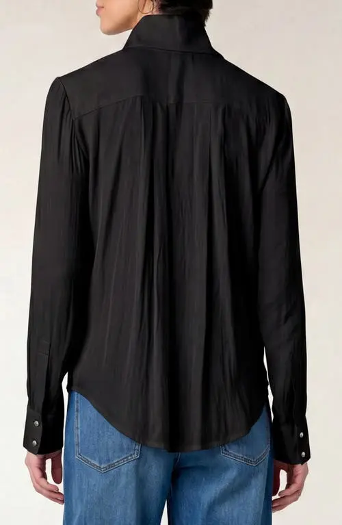 LIVERPOOL Tuxedo Pleated Button Front Shirt