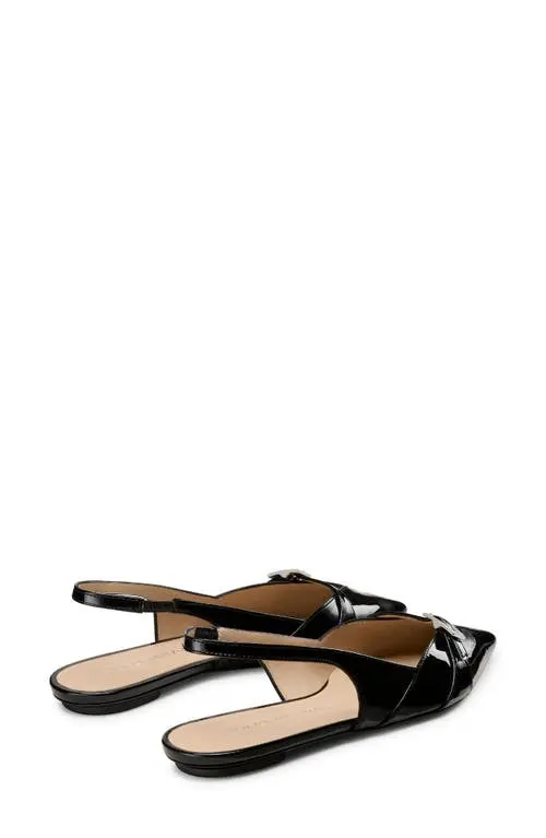 STUART WEITZMAN Georgie Pointed Toe Leather Slingback Flat