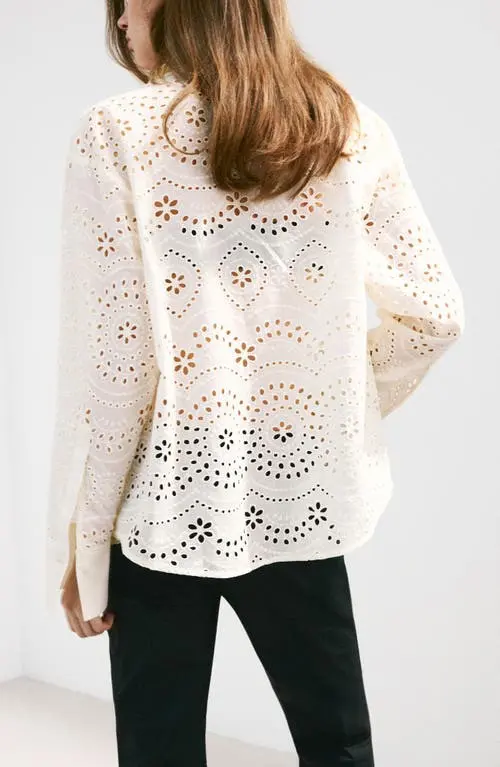 Mango Eyelet Cotton Shirt