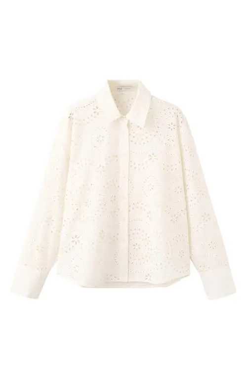 Mango Eyelet Cotton Shirt