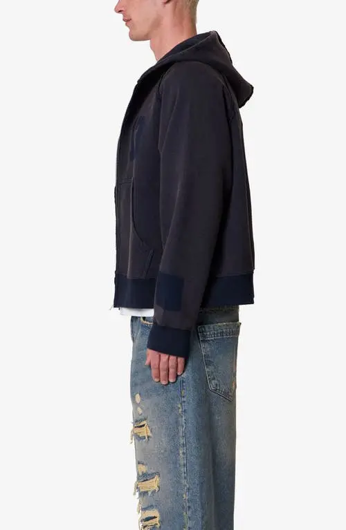 Mnml Two-tone Graphic Zip-up Hoodie