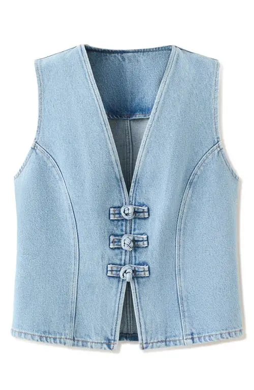 Mango Toggle Denim Top