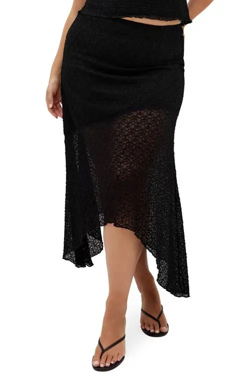 City Chic Brie Lace Maxi Skirt - Black