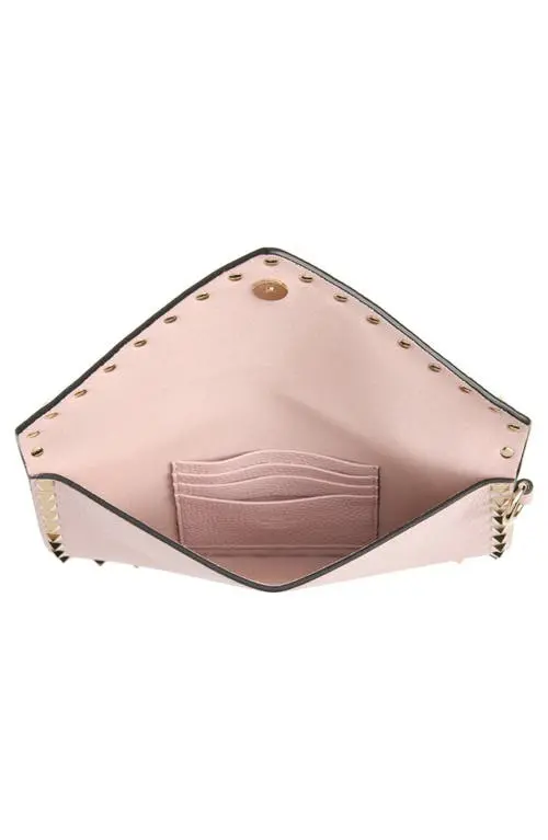 Valentino Garavani Medium Rockstud Leather Clutch - Rose Quartz