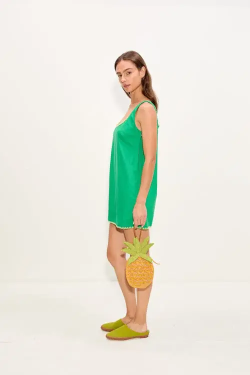 SIMONMILLER Sahara Embroidered Linen Dress