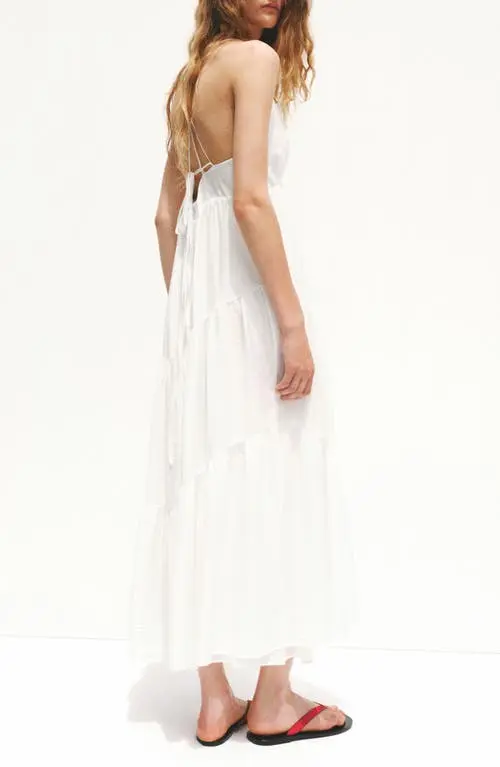 Mango Ruffled A-line Dress With Strappy Back