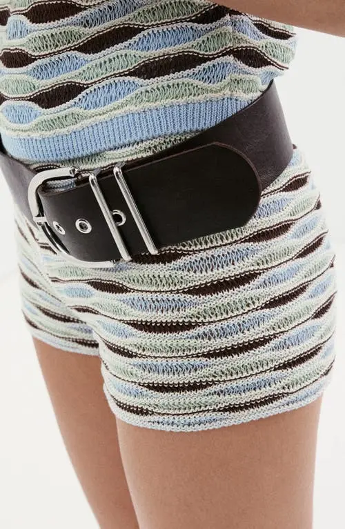 Mango Wavy Stripe Knit Shorts
