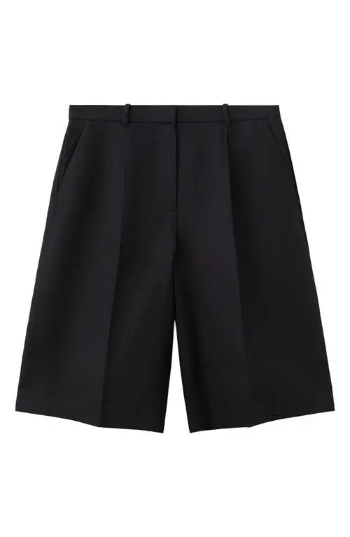 Mango Straight Linen Blend Bermuda Shorts