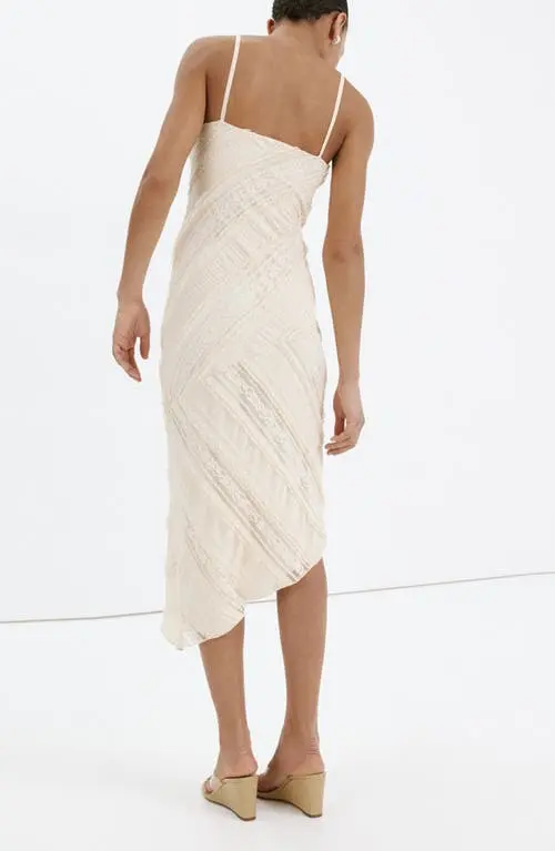 Mango Asymmetrical Lace Midi Dress