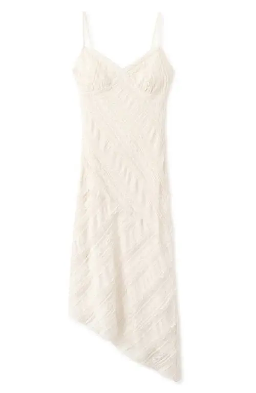 Mango Asymmetrical Lace Midi Dress