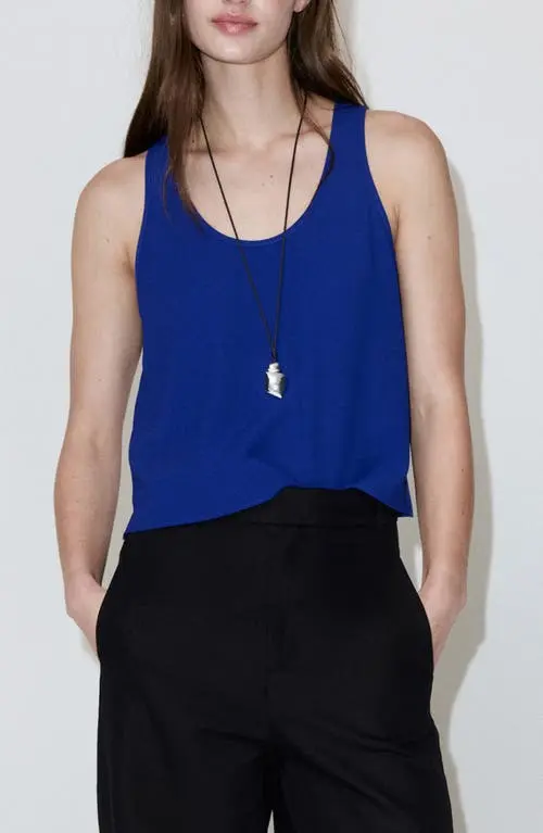 Mango Flowy Cropped Top - Blue