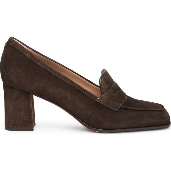 Santoni Suede High-heel Pump