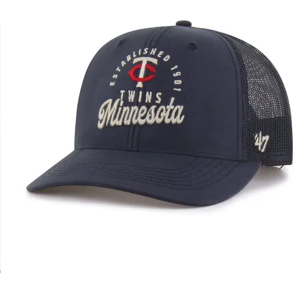 '47 Minnesota Twins Pitstop Trucker Adjustable Hat - Navy