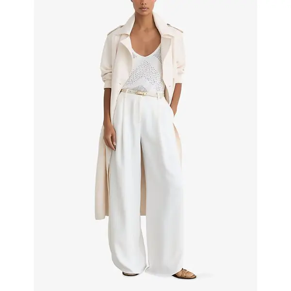 REISS Deena Side-split Wide-leg Woven Trousers
