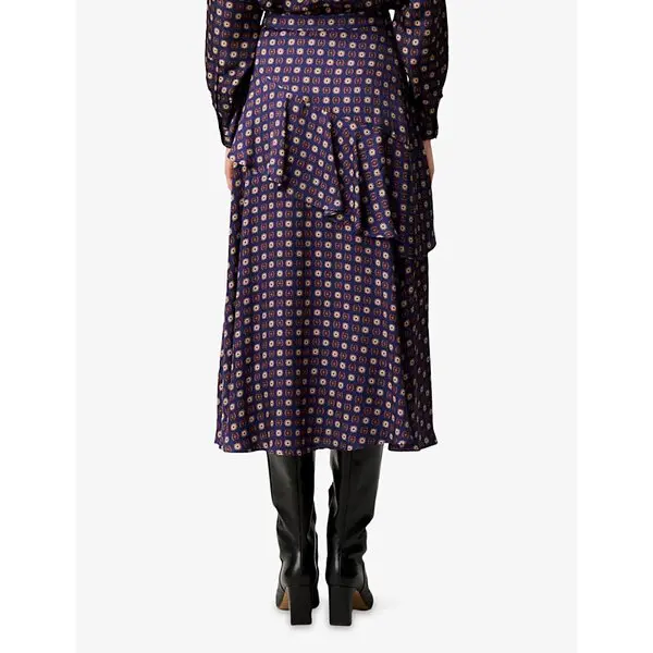 Claudie Pierlot Abstract Print High-rise Maxi Skirt