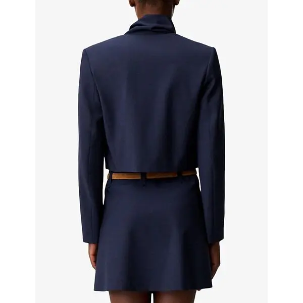 Claudie Pierlot Scarf-collar Cropped Wool-blend Jacket