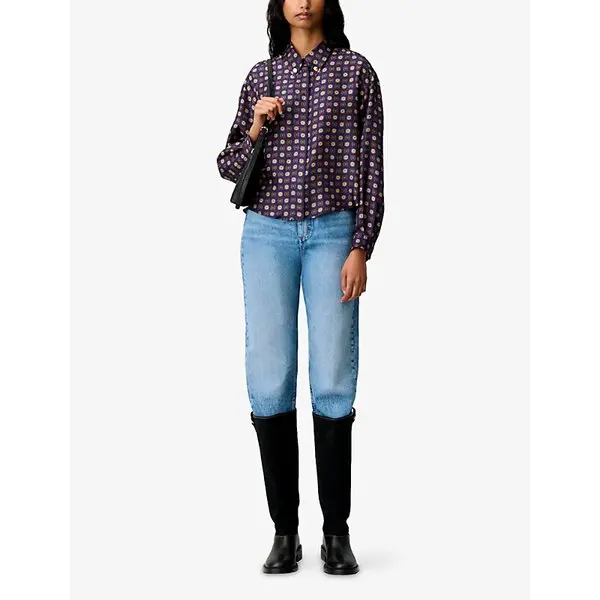 Claudie Pierlot Long-sleeved Abstract-print Silk Shirt