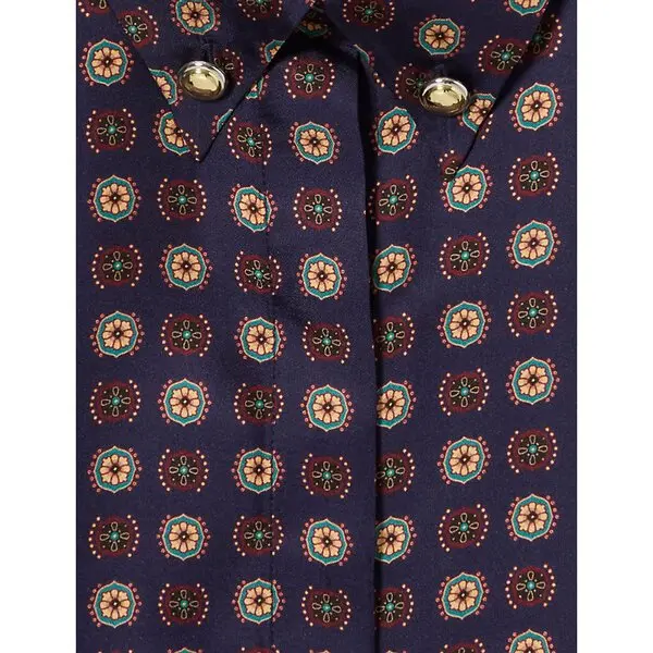 Claudie Pierlot Long-sleeved Abstract-print Silk Shirt
