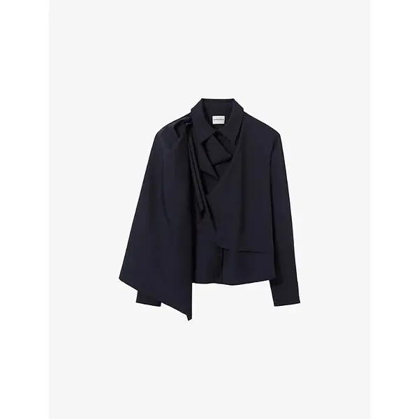 Claudie Pierlot Shawl-panel Long-sleeved Wool-blend Jacket