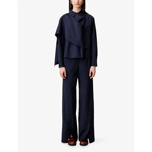 Claudie Pierlot Shawl-panel Long-sleeved Wool-blend Jacket